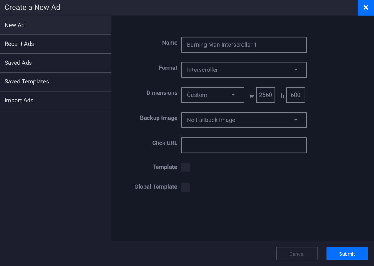 Sliding Interscroller Responsive Width Delivery Group